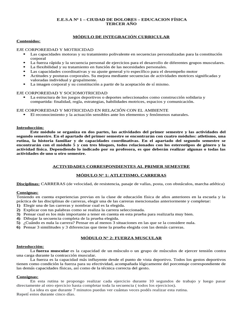 PLAN DE ACCIÓN, 3ERO 1ERA Y 3ERO 2DA, EDUCACIÓN FÍSICA, PARA ALUMNOS ...