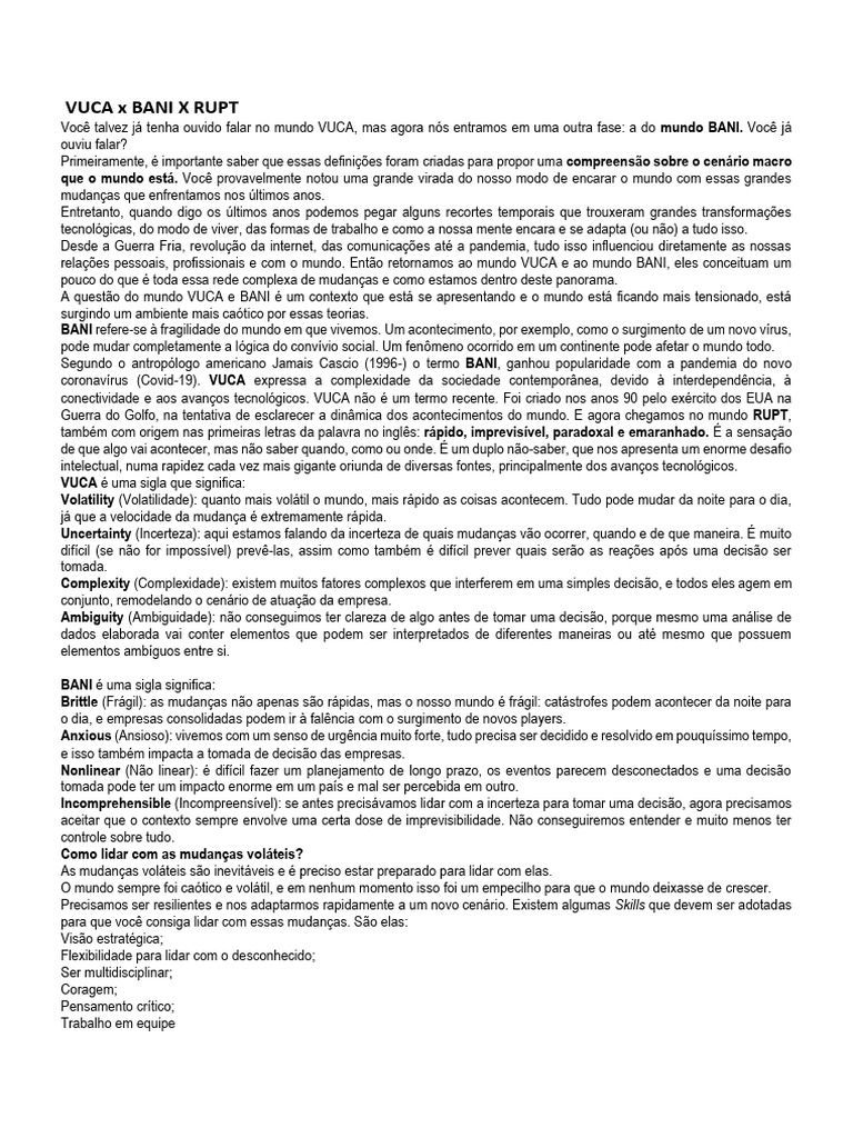 VUCA X BANI X RUPT | PDF