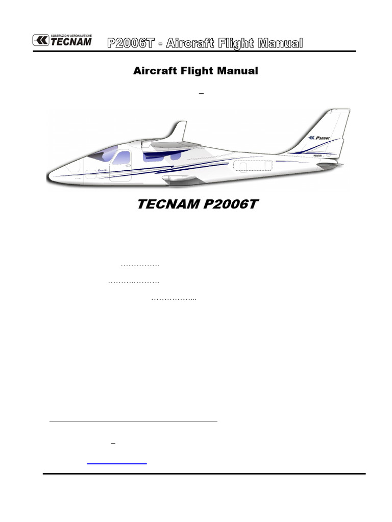 Tecnam P2006T: Aircraft Flight Manual | PDF