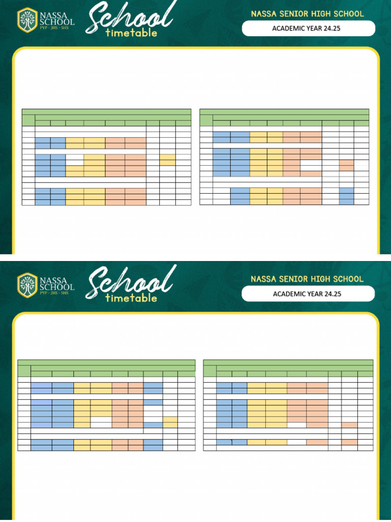 NASSA SHS TIMETABLE (ACADEMIC YEAR 24.25) REV1 | PDF