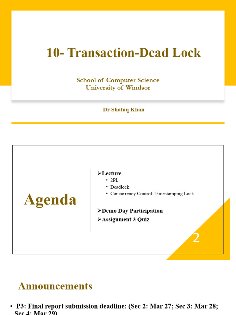 Lectures 10 Deadlocks | PDF