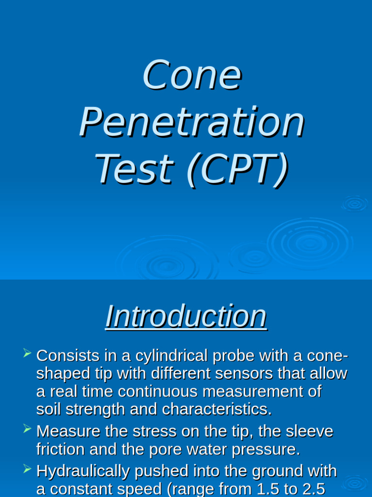 Chapter 007-Cone Penetration Test - CPT | PDF