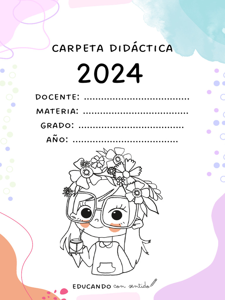 Car Tula Carpeta Docente Color | PDF