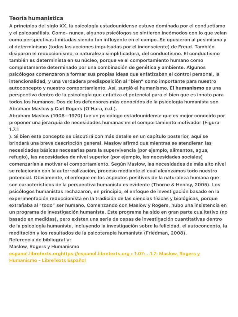 Teoría Humanística | PDF