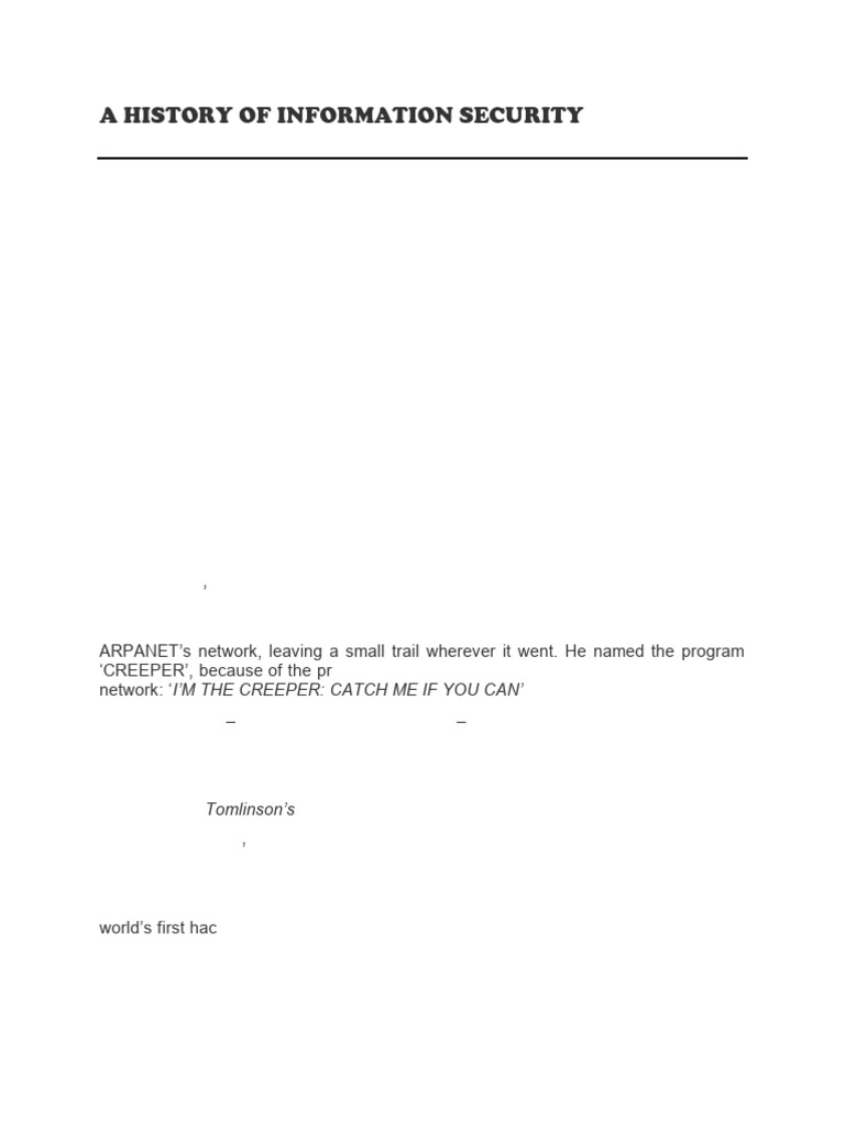 Evolution of Information Security History | PDF | Computers ...