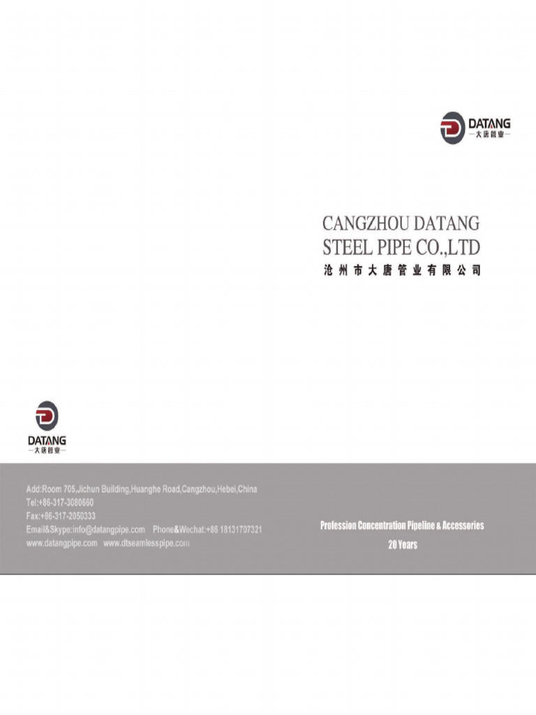 Datang Steel Pipe Catalog | PDF