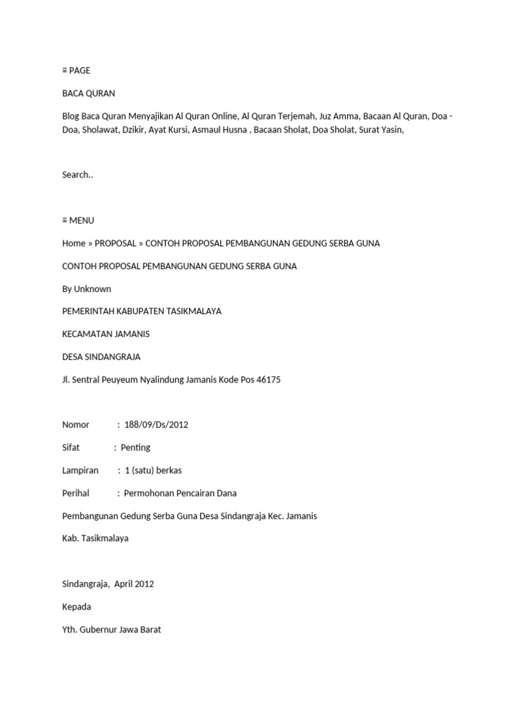 Proposal Gedung Serb | PDF