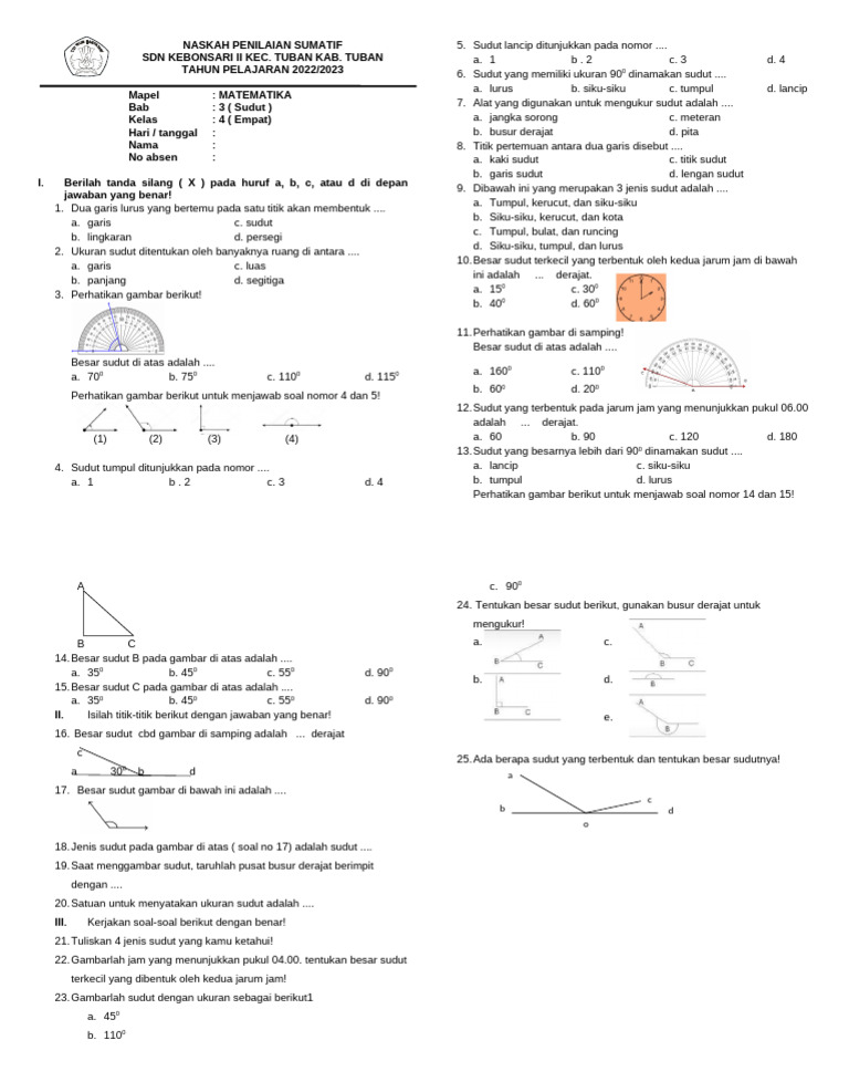 Naskah Sumatif MTK Bab 3 | PDF