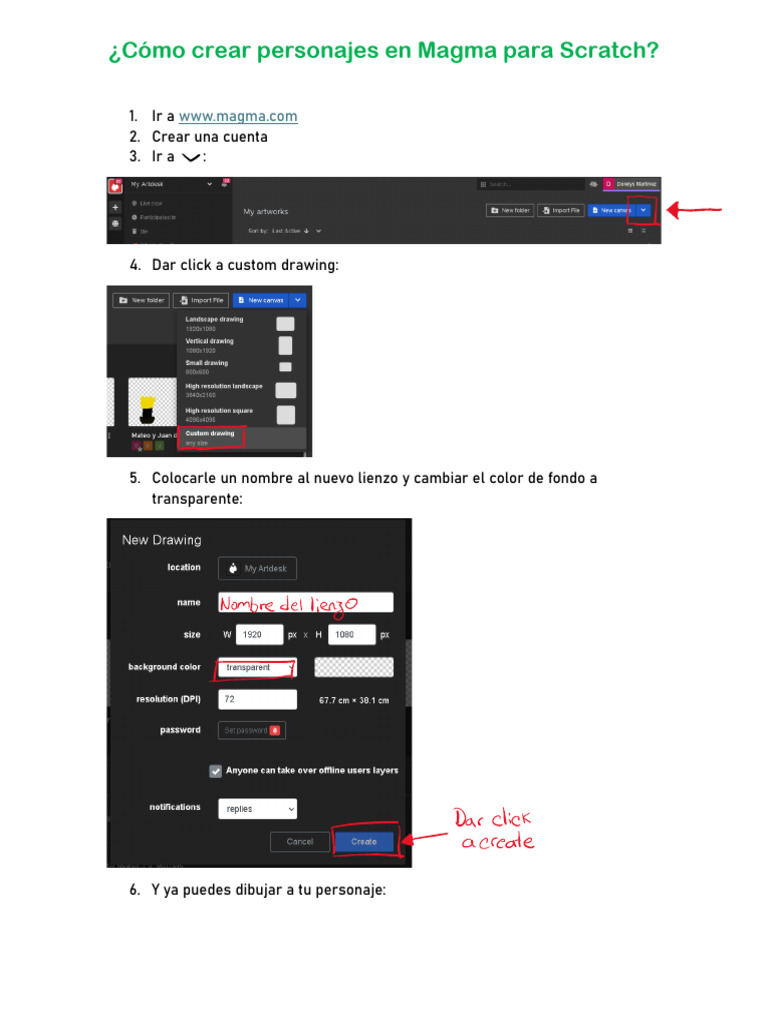 Cómo Crear Personajes en Magma Para Scratch | PDF