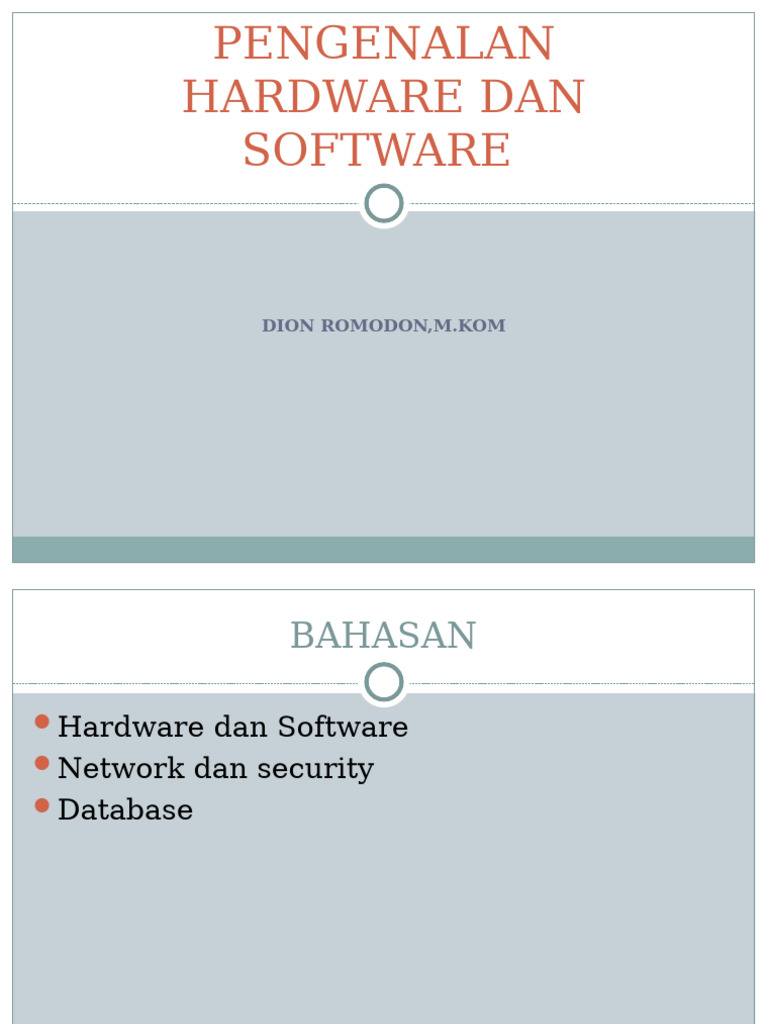 Sejarah Komputer Serta Pengenalan Hardware Dan Software | PDF