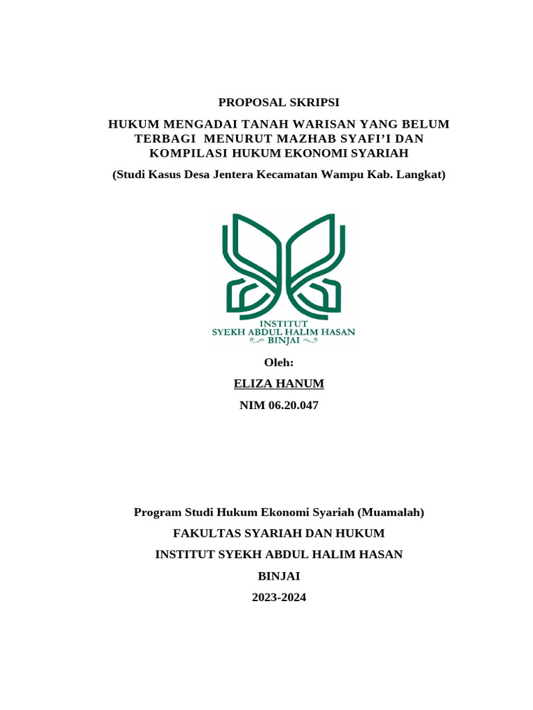 Proposal Revisi - Eliza Bab - 1 | PDF