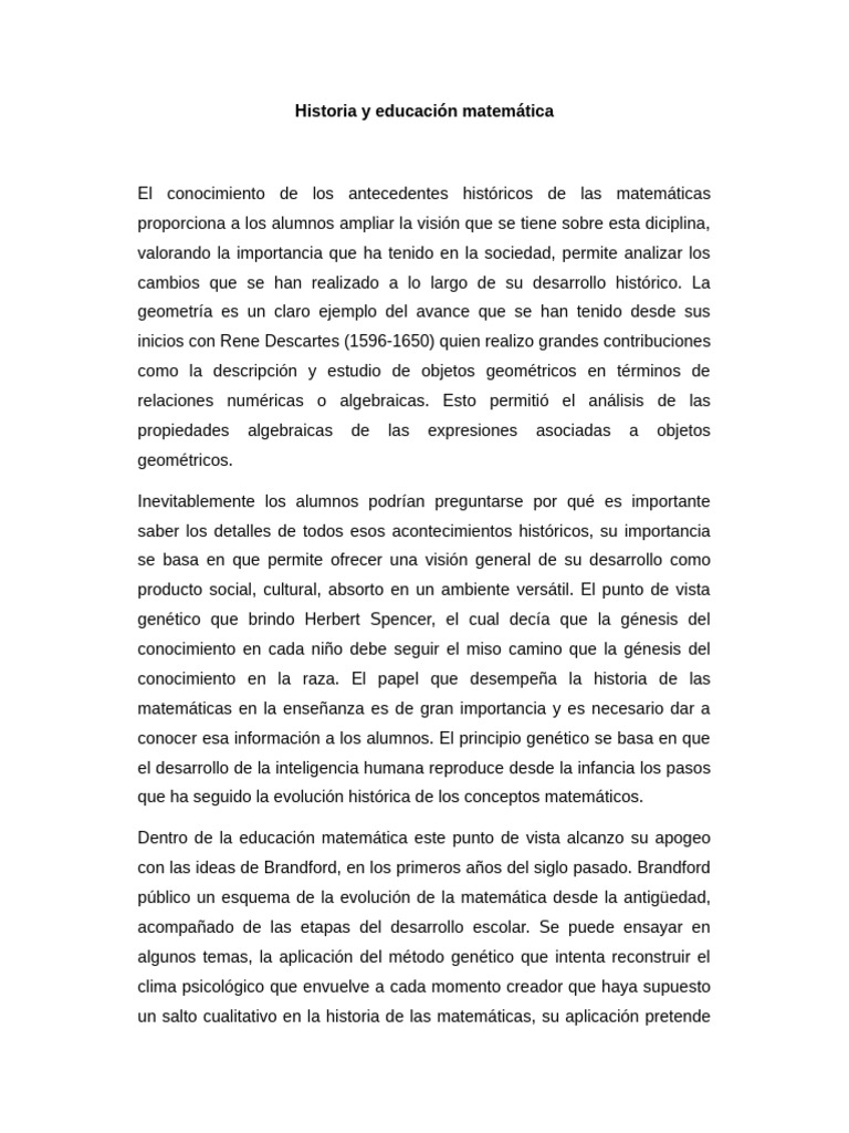 Resumen. Historia de Las Matematicas | PDF Resumen. Historia de Las Matematicas | PDF