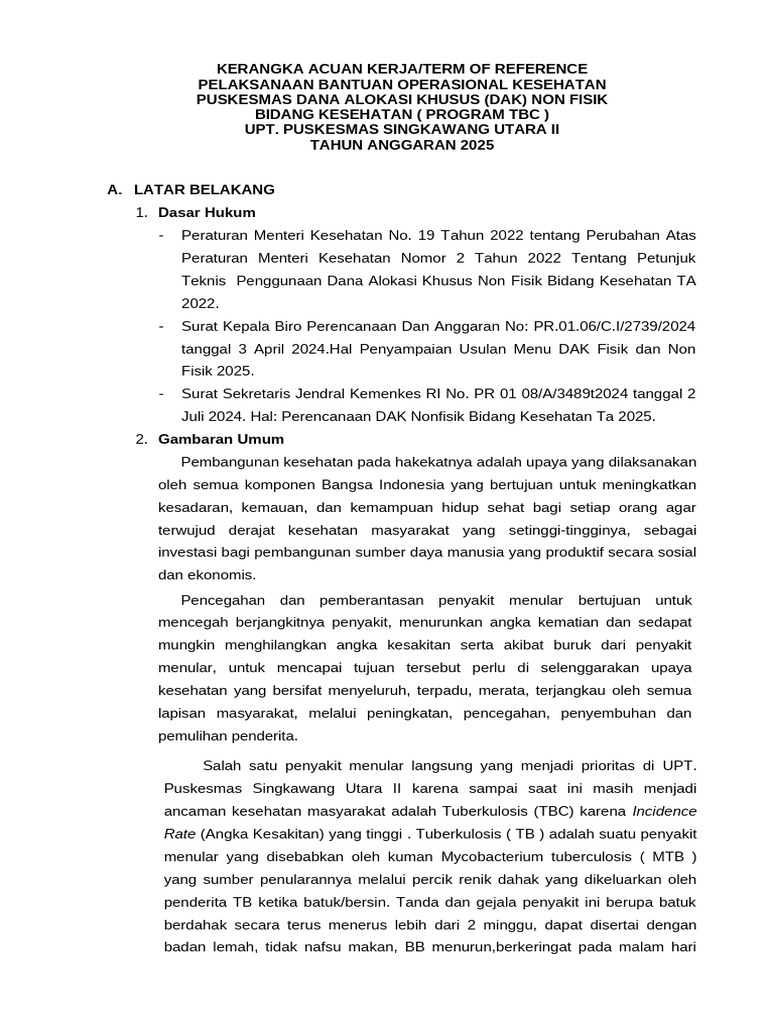 Tor Program TB TH 2025. | PDF