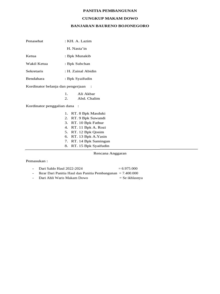 Susunan Panitia | PDF