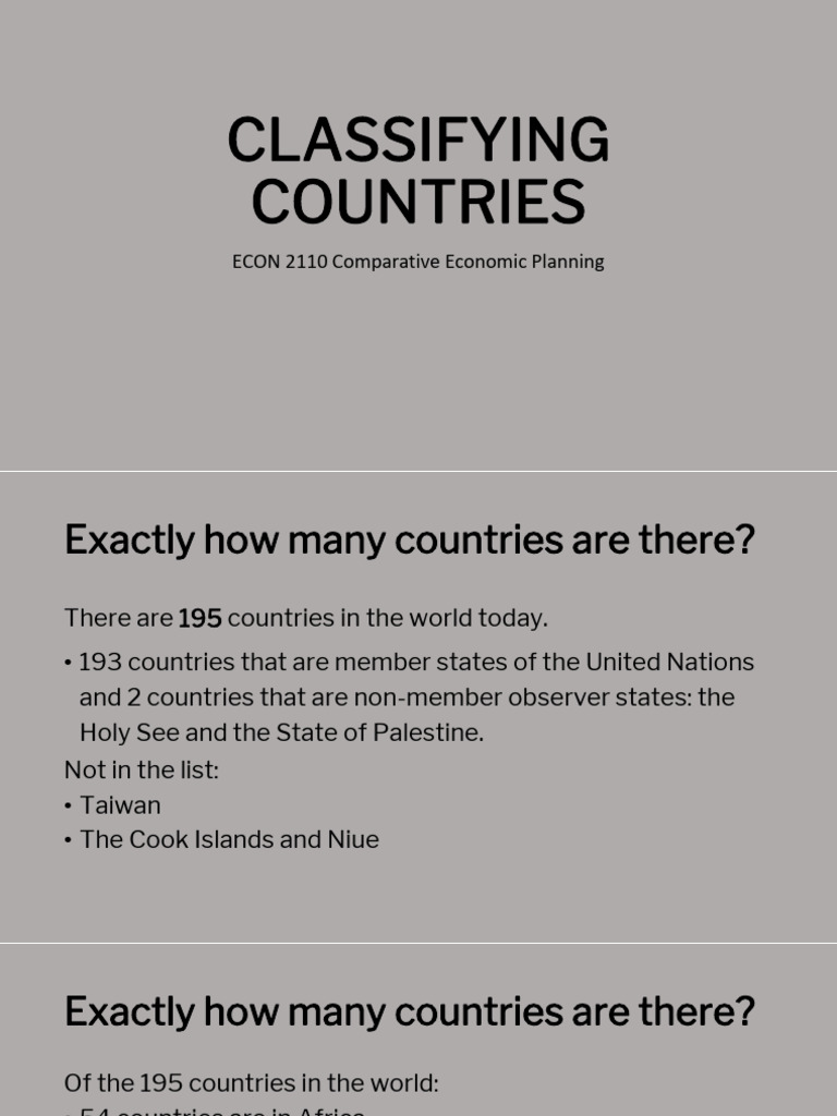 Topic 4 Classifying Countries | PDF