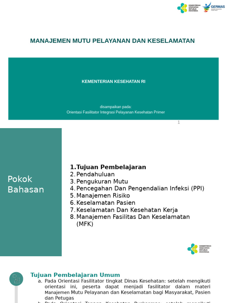 Manajemen Mutu Pelayanan Dan Keselamatan ILP | PDF