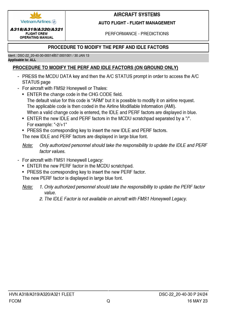 FCOM References 2 | PDF