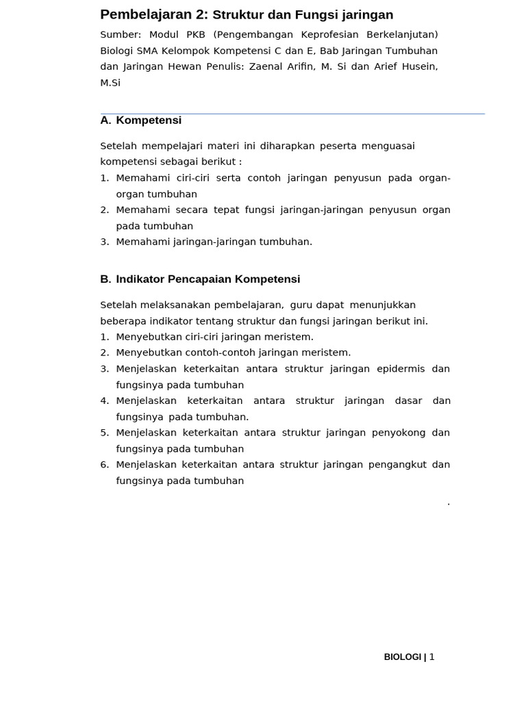 modul ajar jaringan tanaman | PDF modul ajar jaringan tanaman | PDF