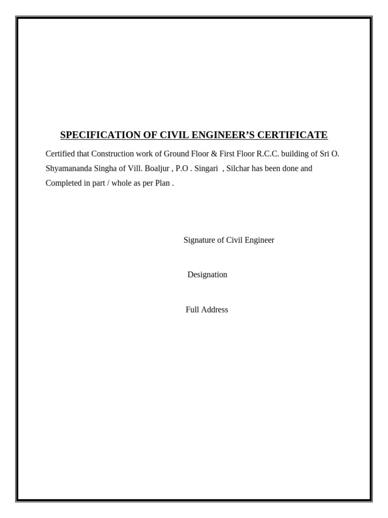 Specification of Civil Engineer | PDF