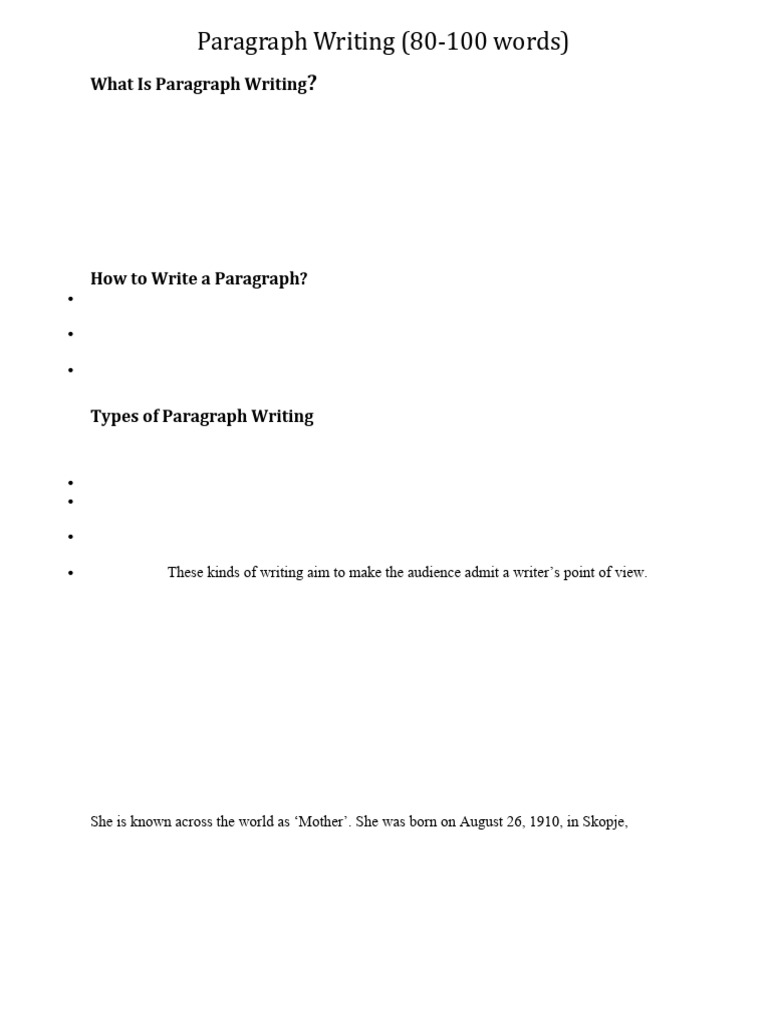 Paragraph Writing Class 10 | PDF