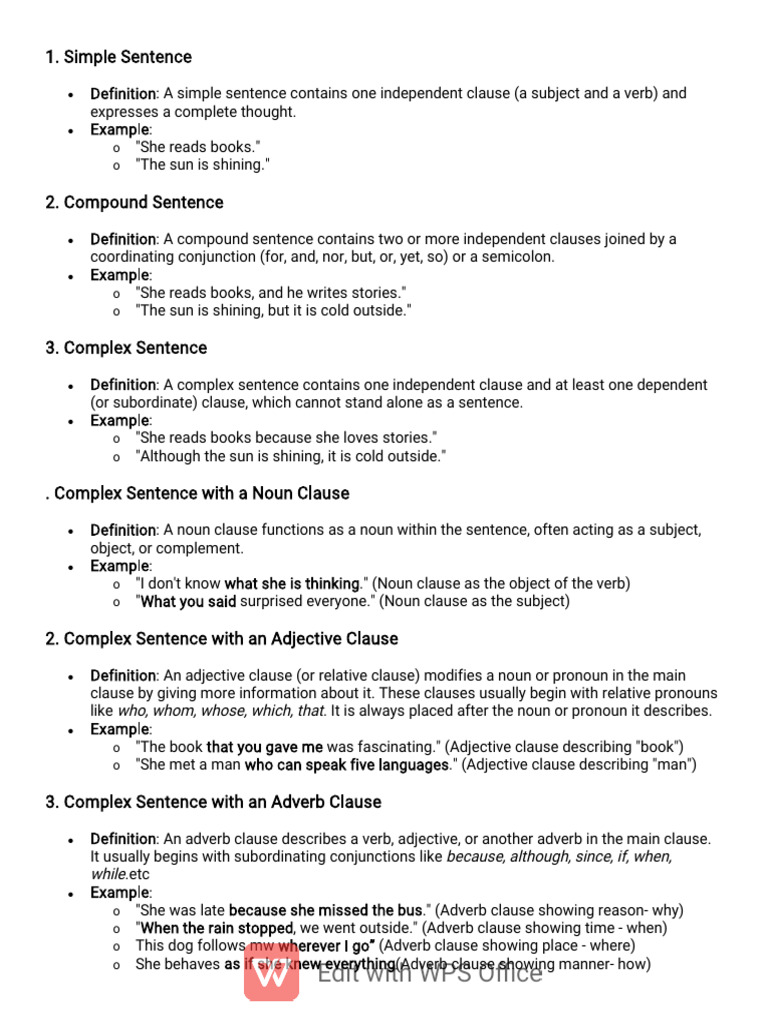 Clauses and Parts of Speech | PDF | Verb | Clause