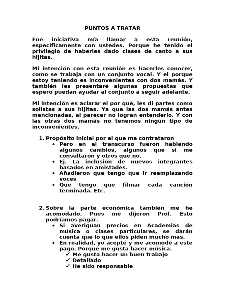 Puntos A Tratar | PDF