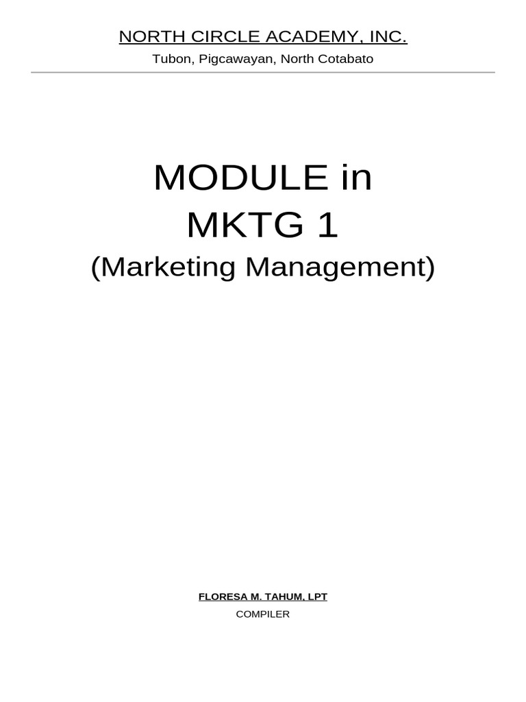 Module MKTG 1 | PDF | Marketing | Product (Business)