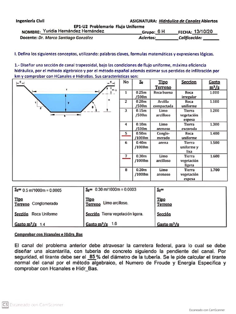 T 1.2 Problemario Flujo Uniforme. Yuridia Hernández Hernández. 18040160 ...