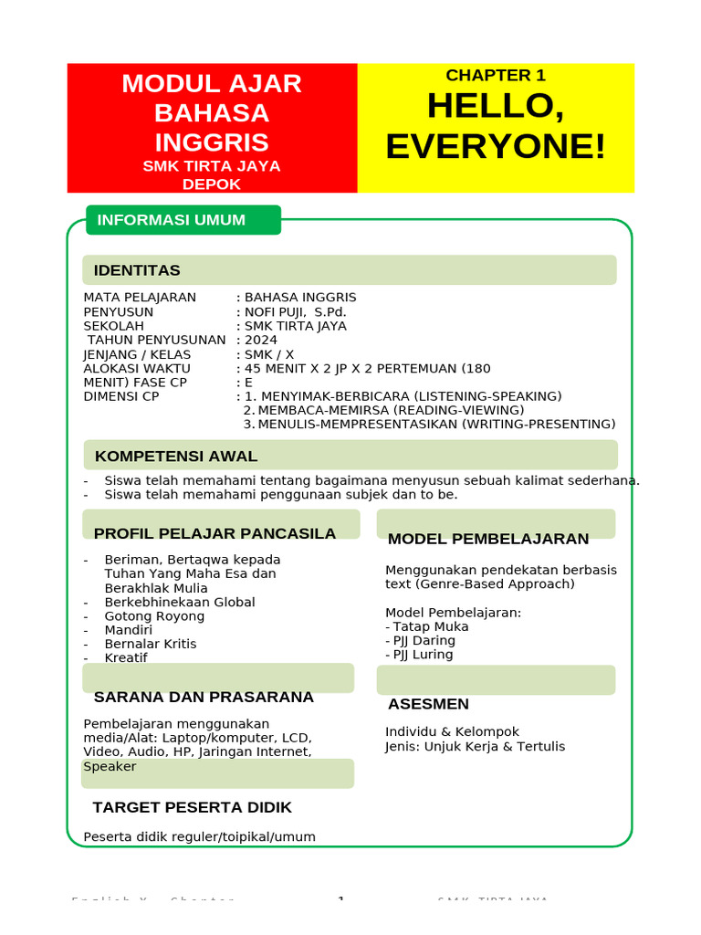 MODUL 1 Introduction | PDF | Kajian Bahasa Asing