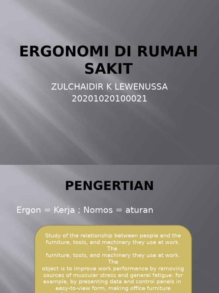 Ergonomi Di Rumah Sakit | PDF