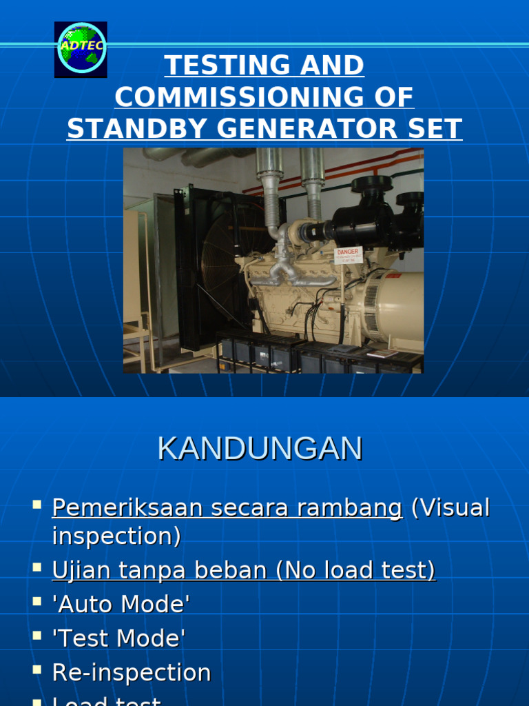 E. Testing & Commissioning Genset | PDF