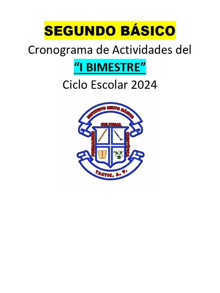 Cronograma SEGUNDO BÁSICO | PDF