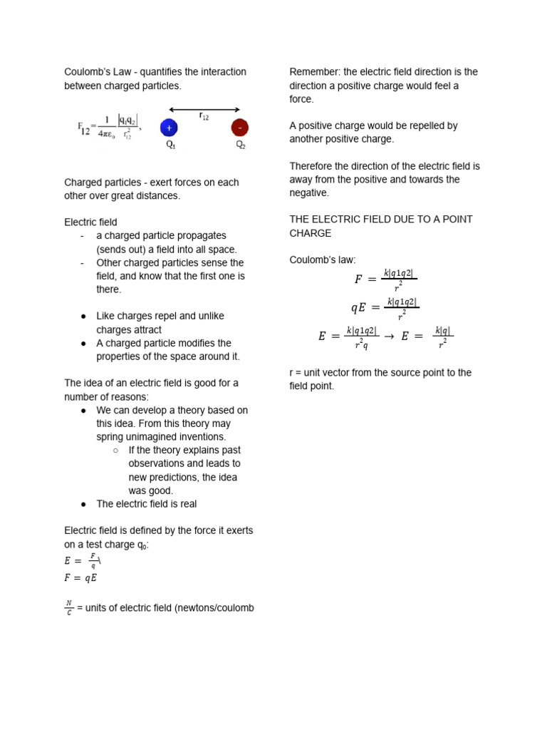 Coulomb's Law Physics 2 | PDF