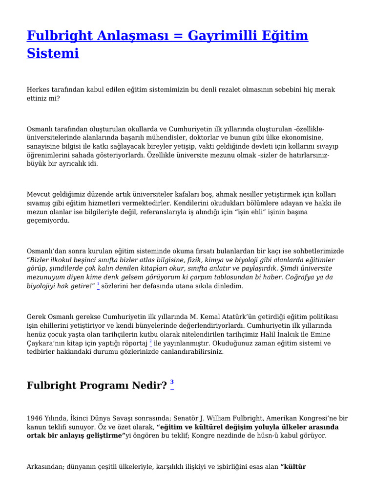 Fulbright Anlaşmasi | PDF