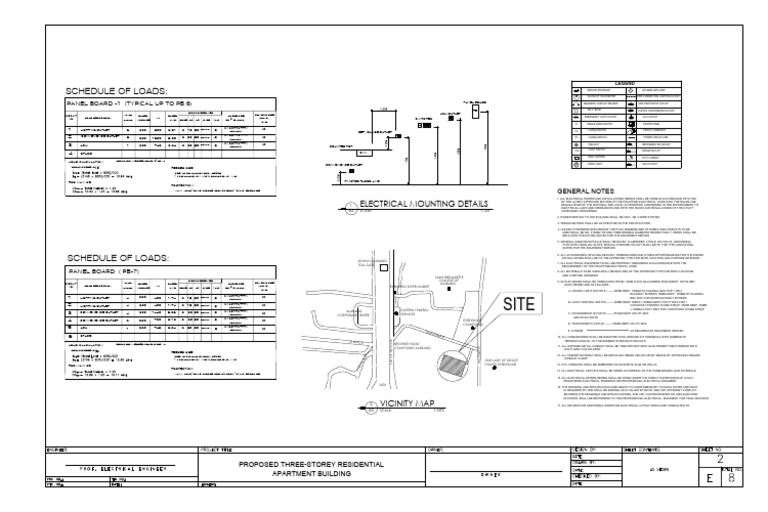 Schedule of Loads:: Electrical Mounting Details | PDF