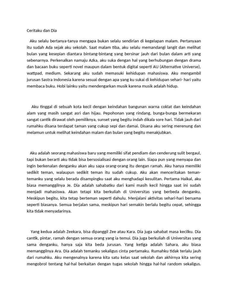Cerpen - Ceritaku Dan Dia | PDF