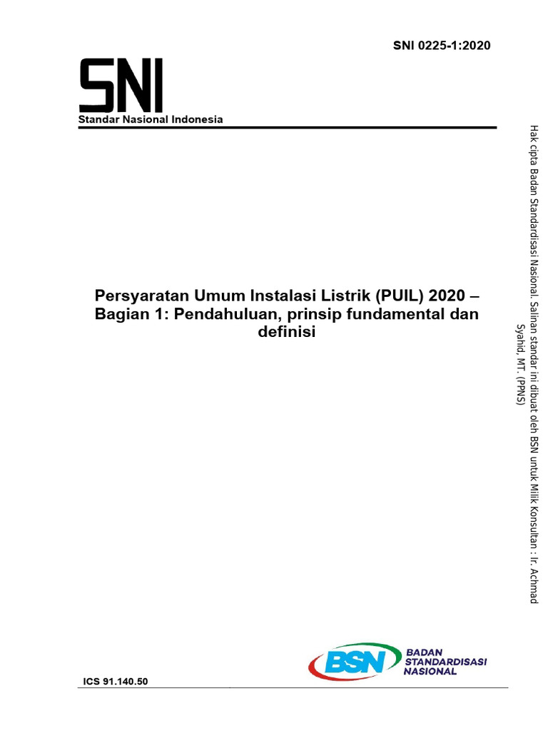 Sni 0225-1 Puil 2020 | PDF