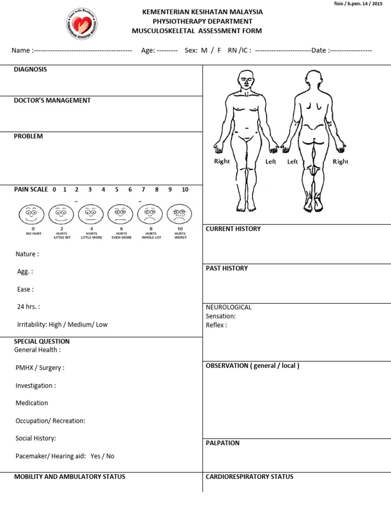 Muscoloskeletal Form 2015 | PDF