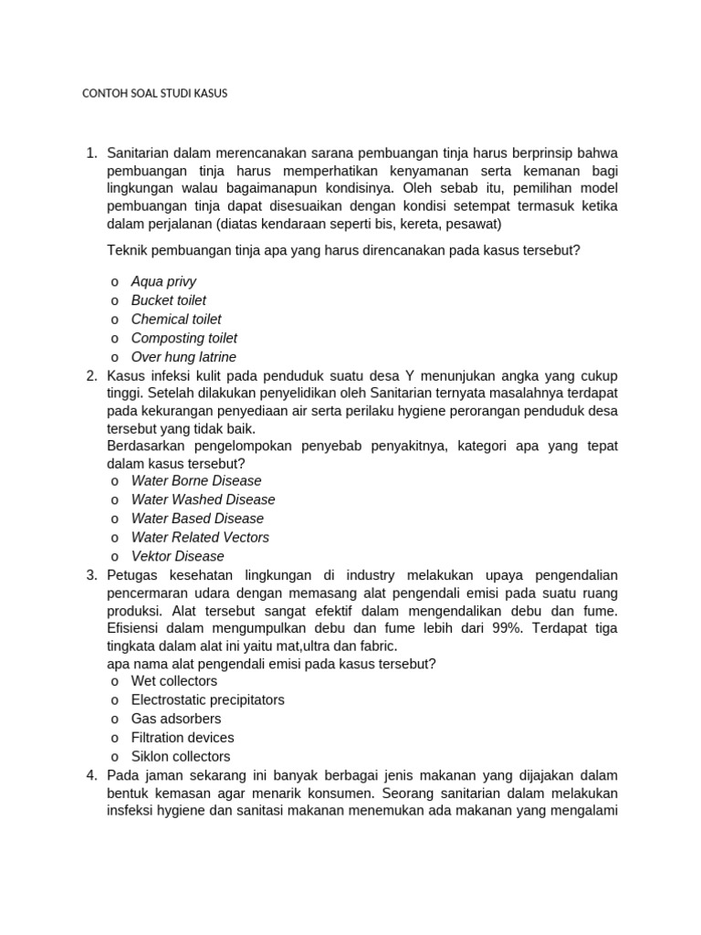 Contoh Soal Studi Kasus - Ilmu Sanling - 2024 | PDF Contoh Soal Studi Kasus - Ilmu Sanling - 2024 | PDF