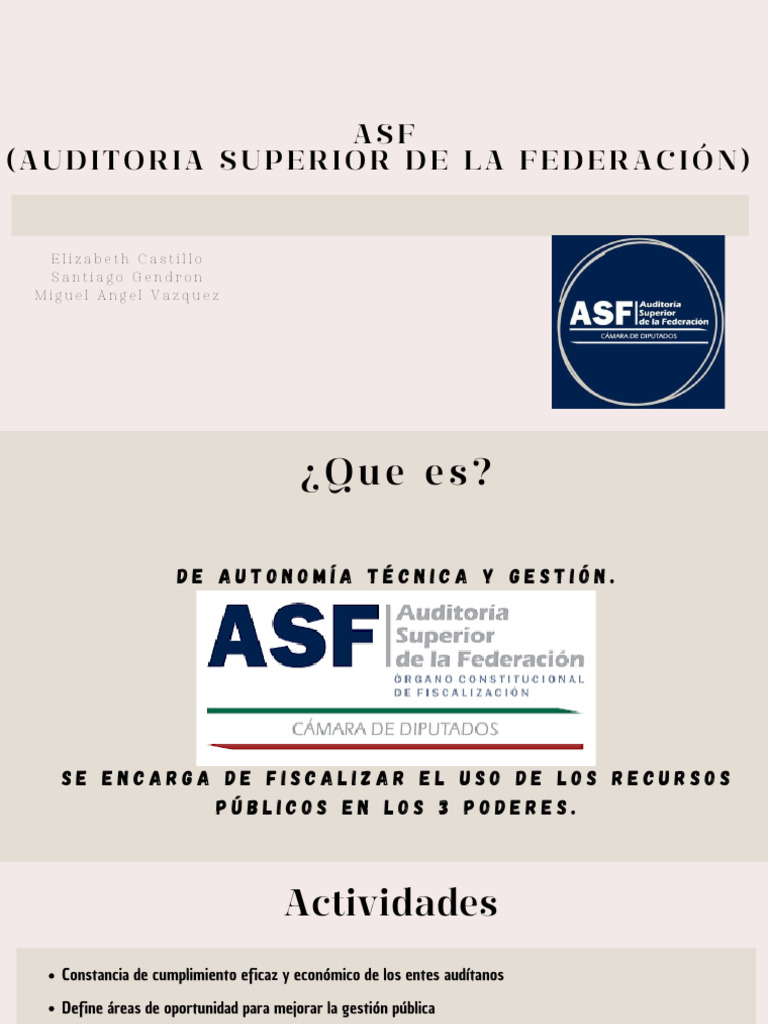 Asf (Auditoria Superior de La Federación PDF | PDF