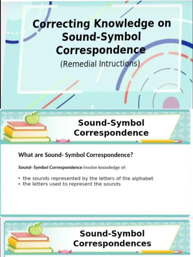 Correcting Knowledge On Sound-Symbol Correspondence. A.F. | PDF