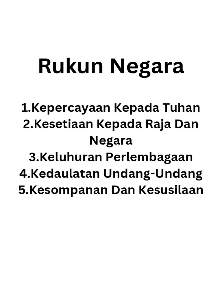 Rukun Negara | PDF