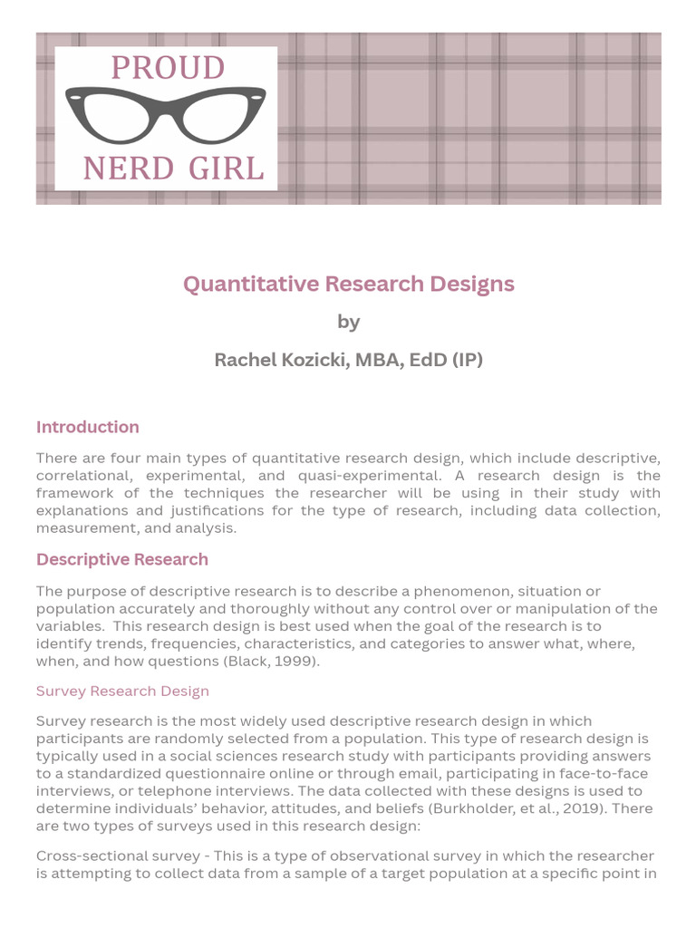 Quantitative Research Designs | PDF Quantitative Research Designs | PDF