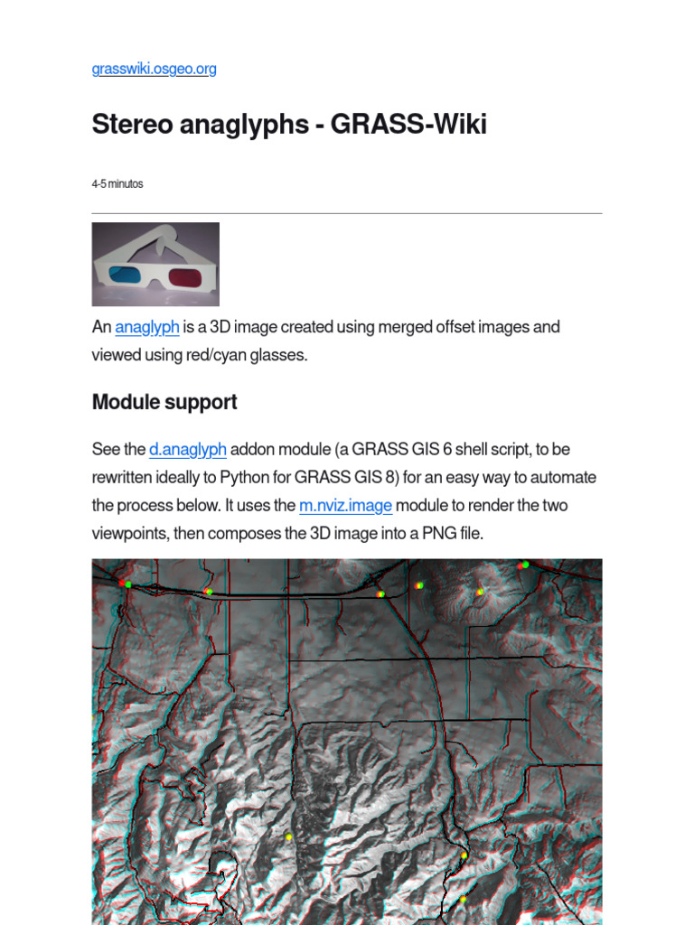 Stereo Anaglyphs - GRASS-Wiki | PDF