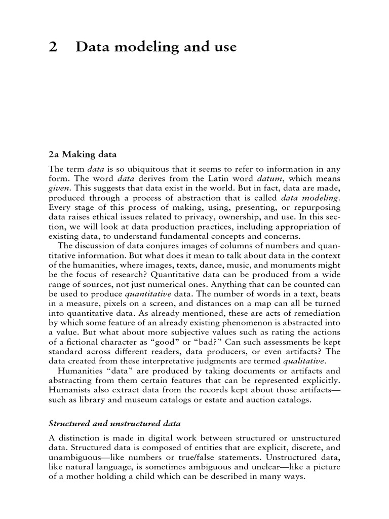 Chapter 2 Data modeling and use | PDF