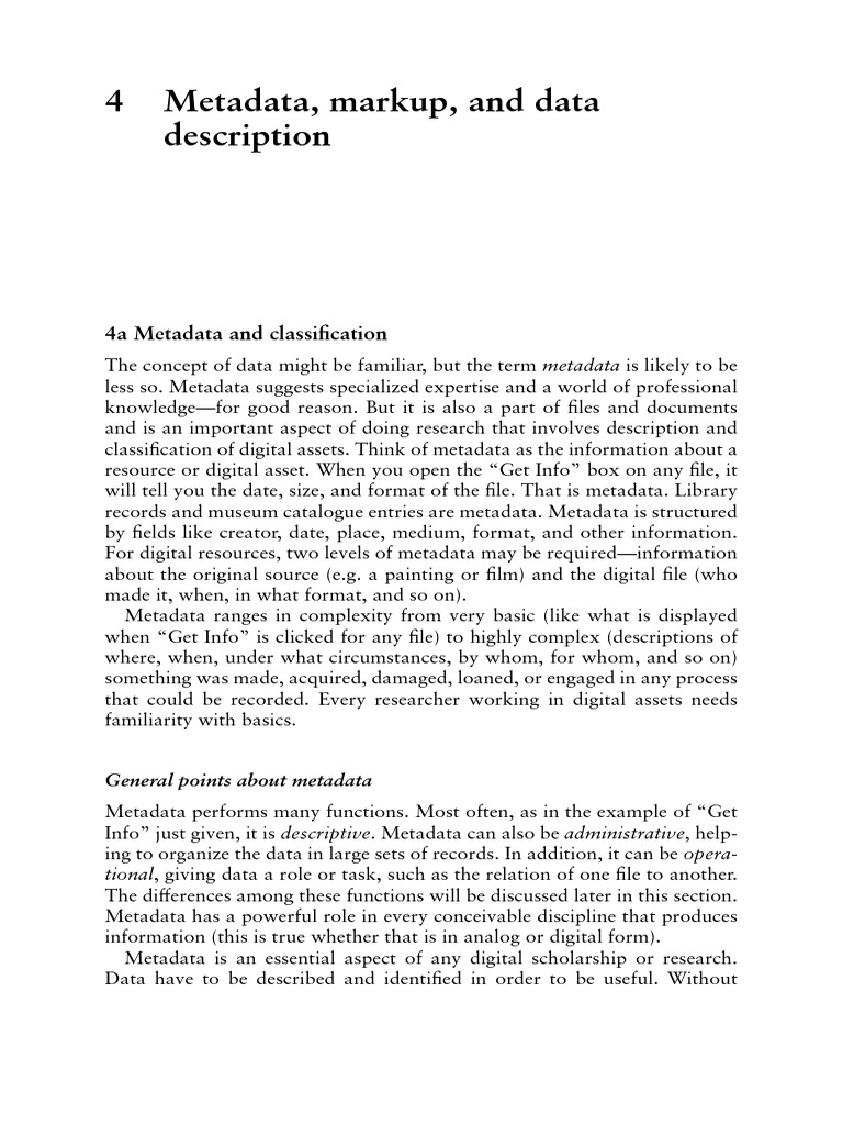 Chapter 4 Metadata Markup | PDF