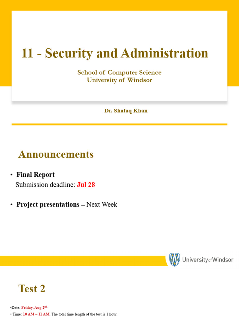 Lectures 11 Security of Data Management | PDF