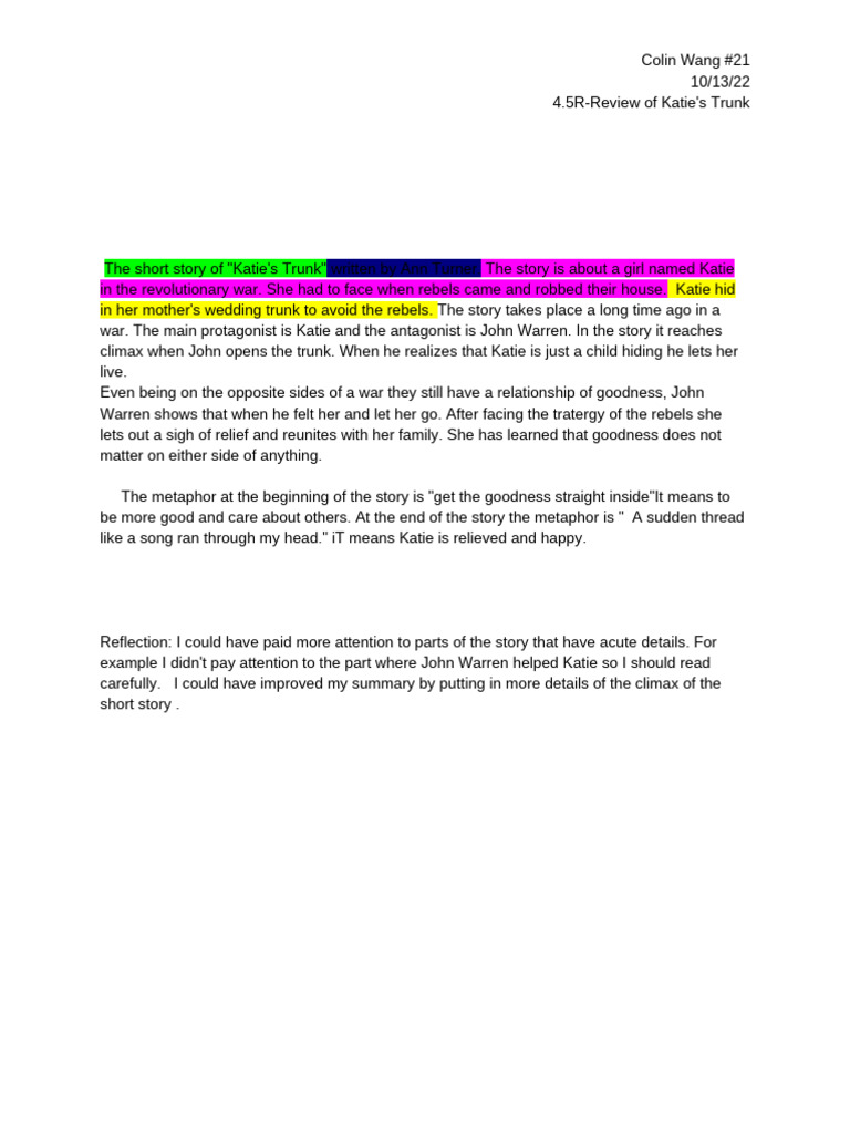 4.5R-Review of Katie - S Trunk | PDF