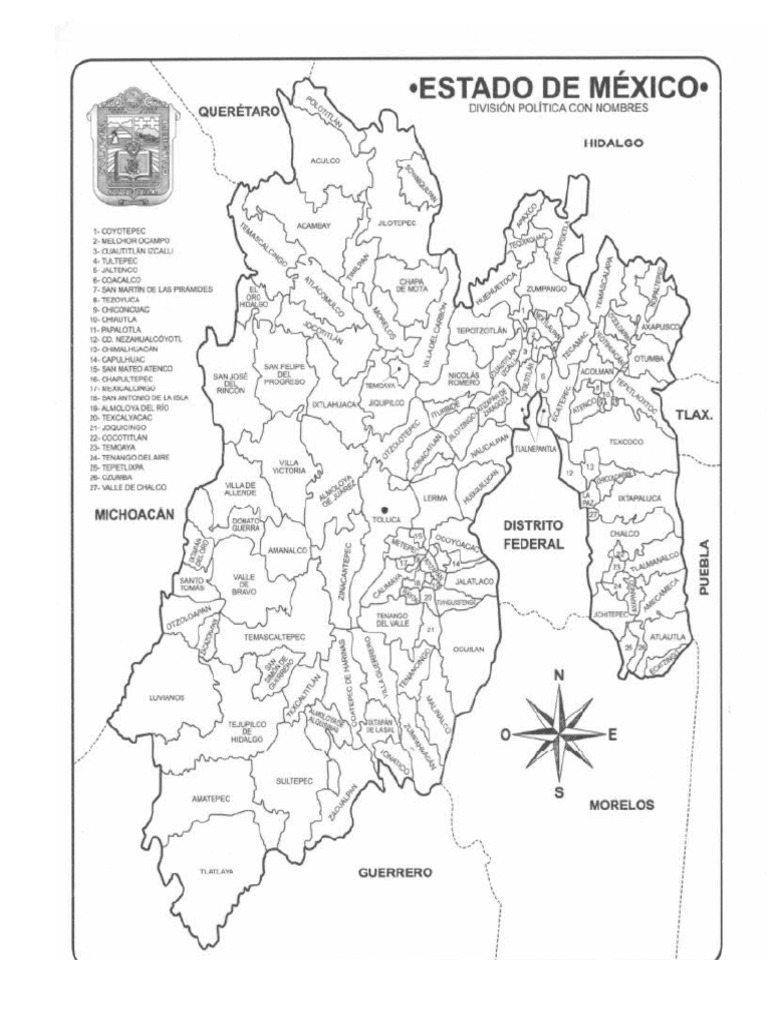 Mapa Del Estado De Mexico Con Nombres Mapa Estado Nayarit | Mapas Para