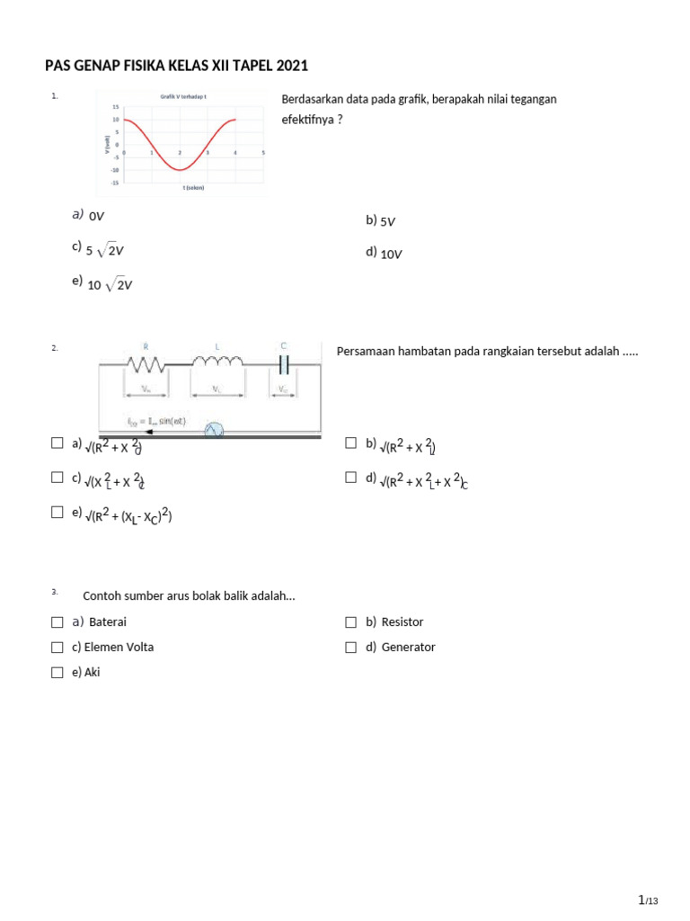 Pas Fisika Xii | PDF